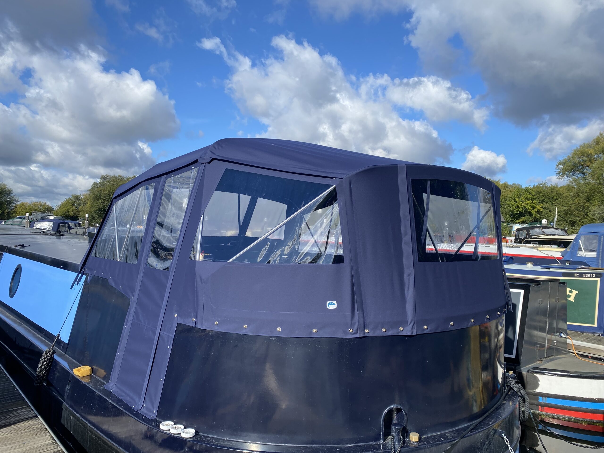 Wide Beam Euro Cruiser Stern Hood - Canvasman